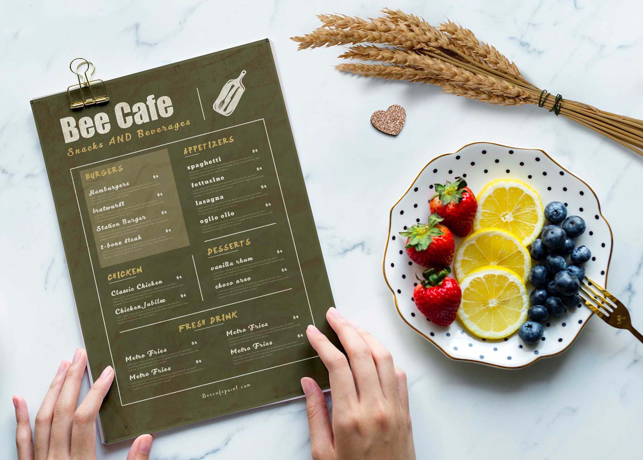 Free Continental Menu Design Template - Graphic Folks