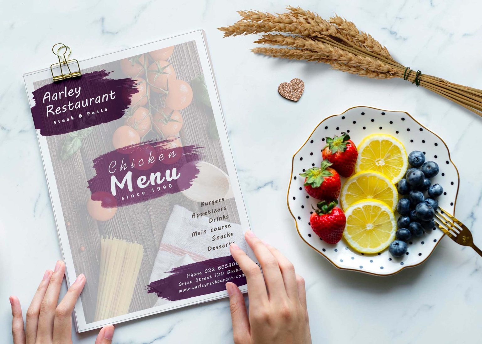 Free Veg Continental Food Menu Card Template - Graphic Folks