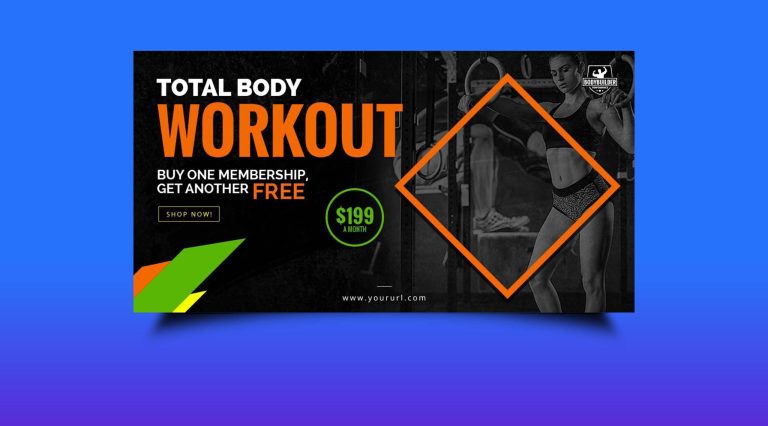 Free Body Building Banner Design - Graphic Folks