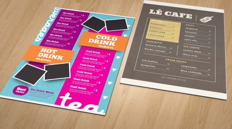 Cafe Menu Card - Graphic Folks