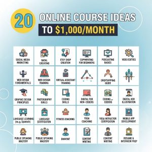 20 Online Course Ideas To Earn $1,000 A Month - Graphic Folks